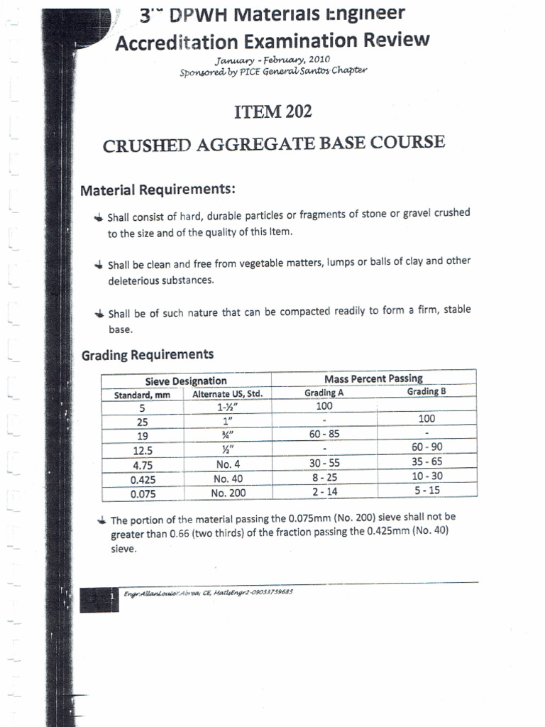 200,201,202 3rd DPWH Me Accre Exam Review 1-10 6 | PDF