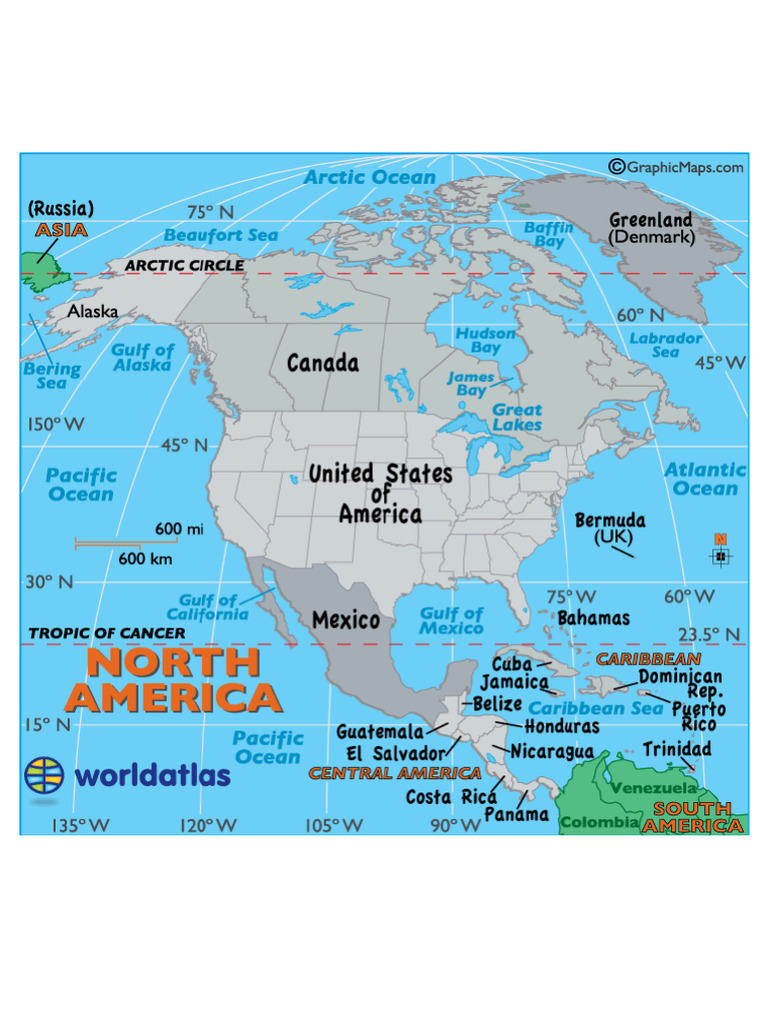 North America Countries List With Map | PDF