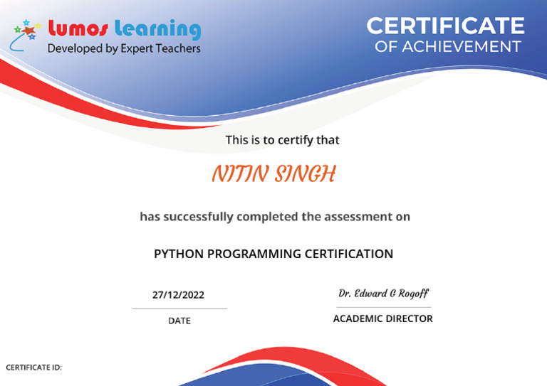 Python Certificate | PDF