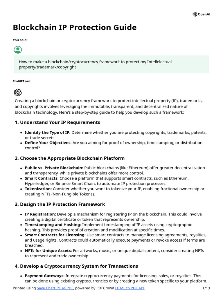 Blockchain IP Protection Guide | PDF