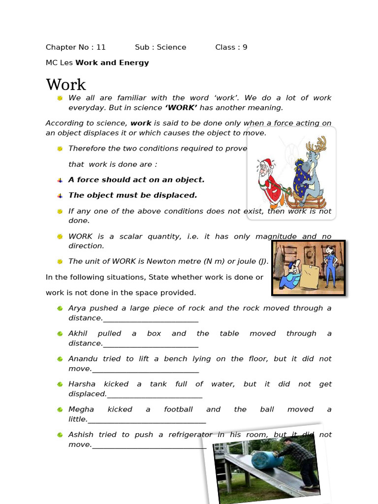 MC Les Work and Energy | PDF