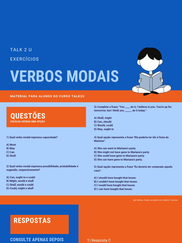 B5 - Verbos Modais - Exercícios | PDF