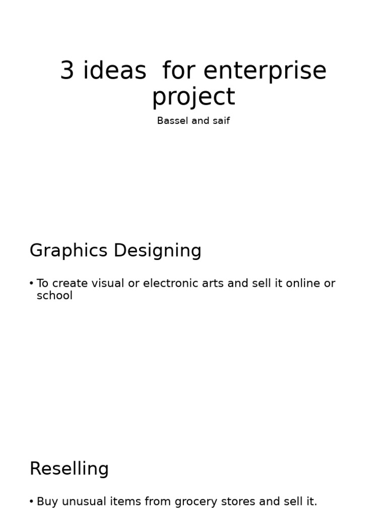 3 Ideas for Enterprise Project | PDF