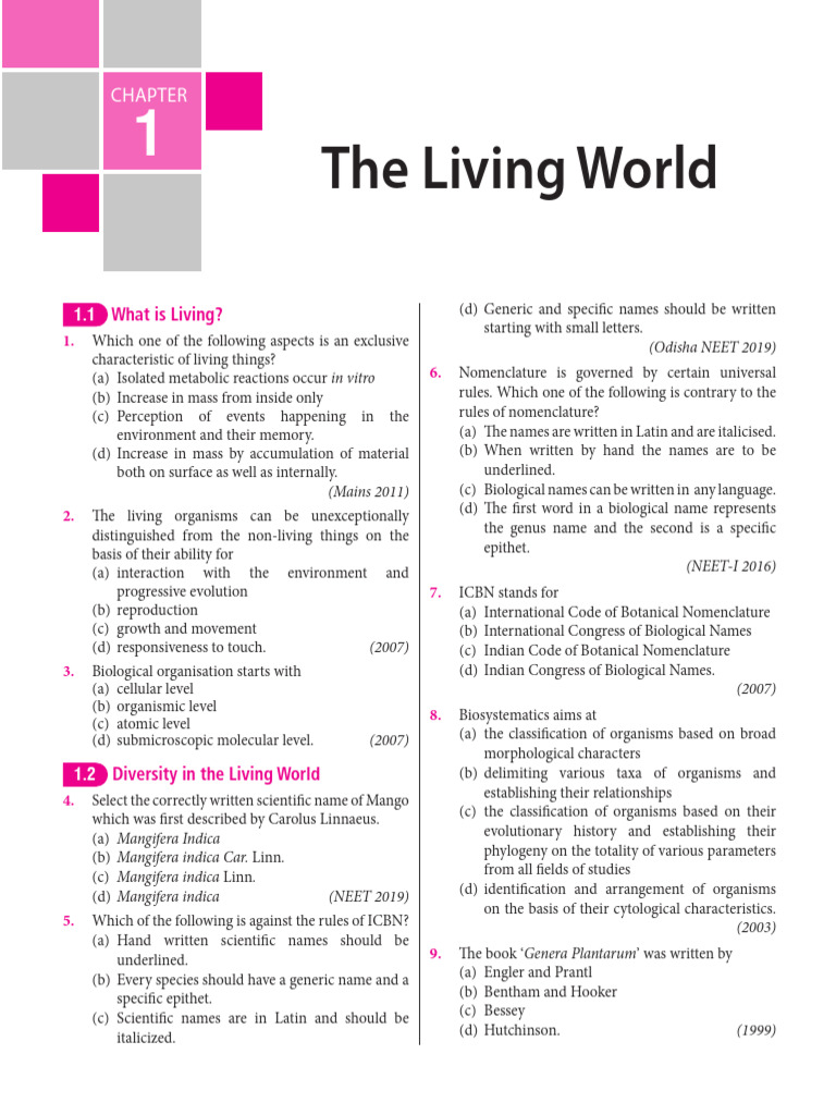 living world pyq | PDF