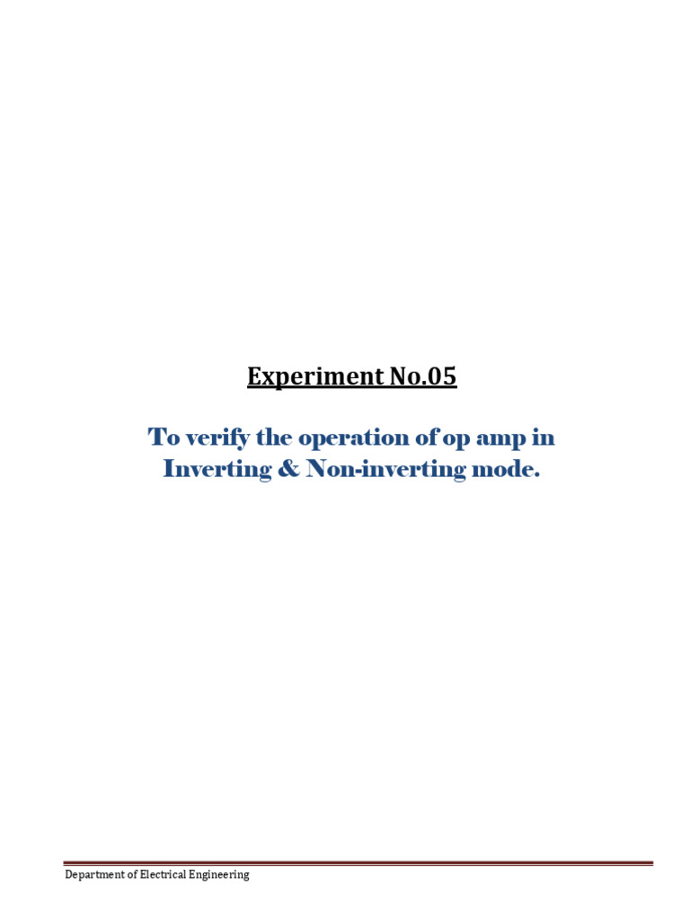 Exp. No.5 - Inverting and Non Inverting Amplifier | PDF