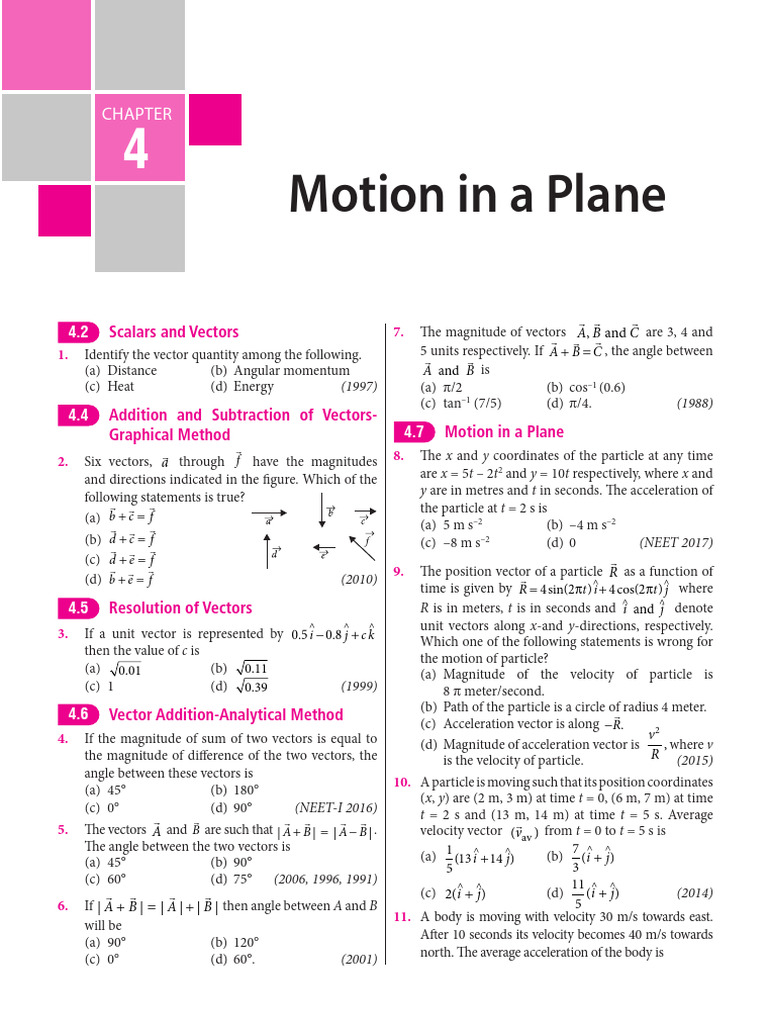 Plane Motion | PDF | Euclidean Vector | Teaching Methods & Materials