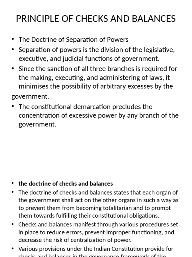 Principle of Checks and Balances-1 | PDF