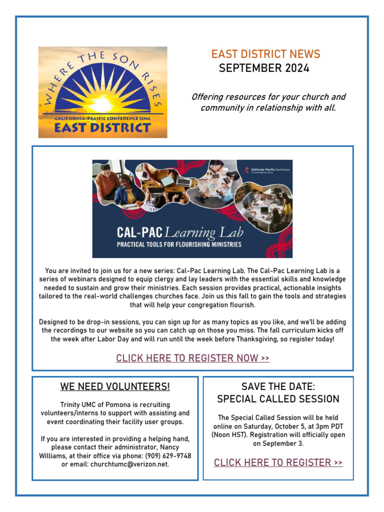 September 2024 East District Newsletter | PDF
