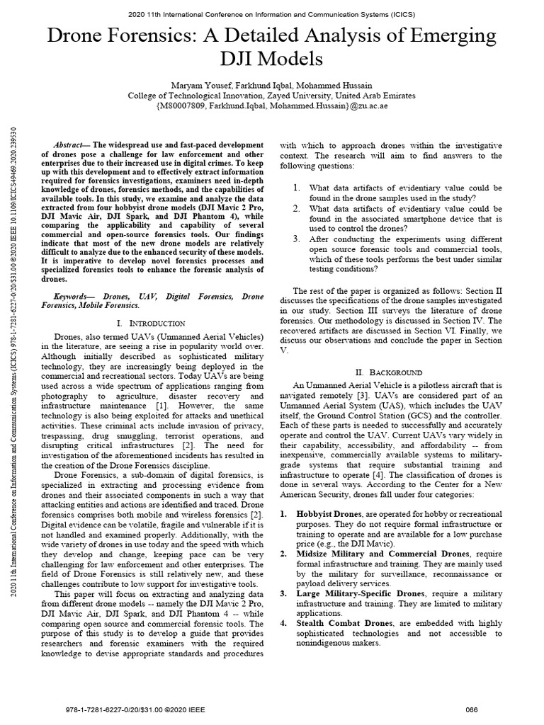 Drone Forensics A Detailed Analysis of Emerging | PDF