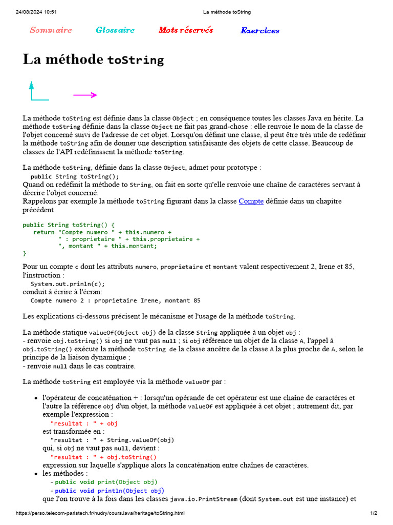 La Méthode Tostring | PDF