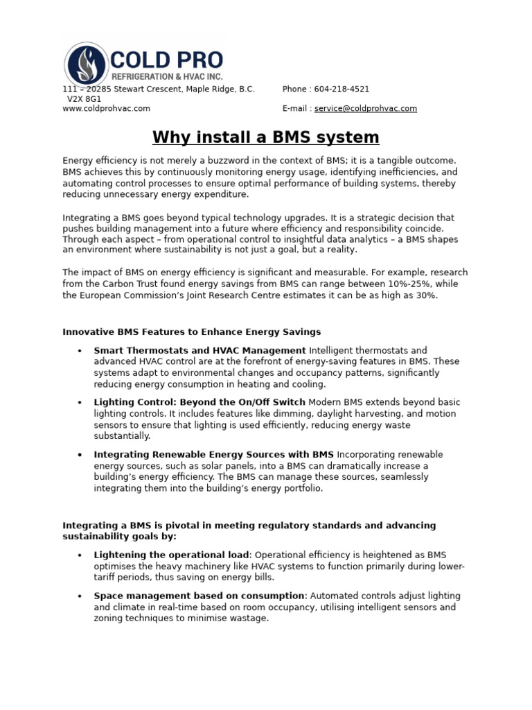 Why A BMS System | PDF