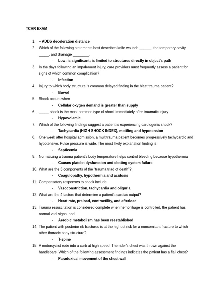 Tcar Exam | PDF