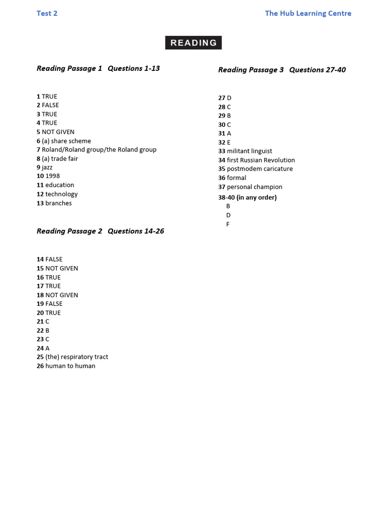Test 2 Answers | PDF