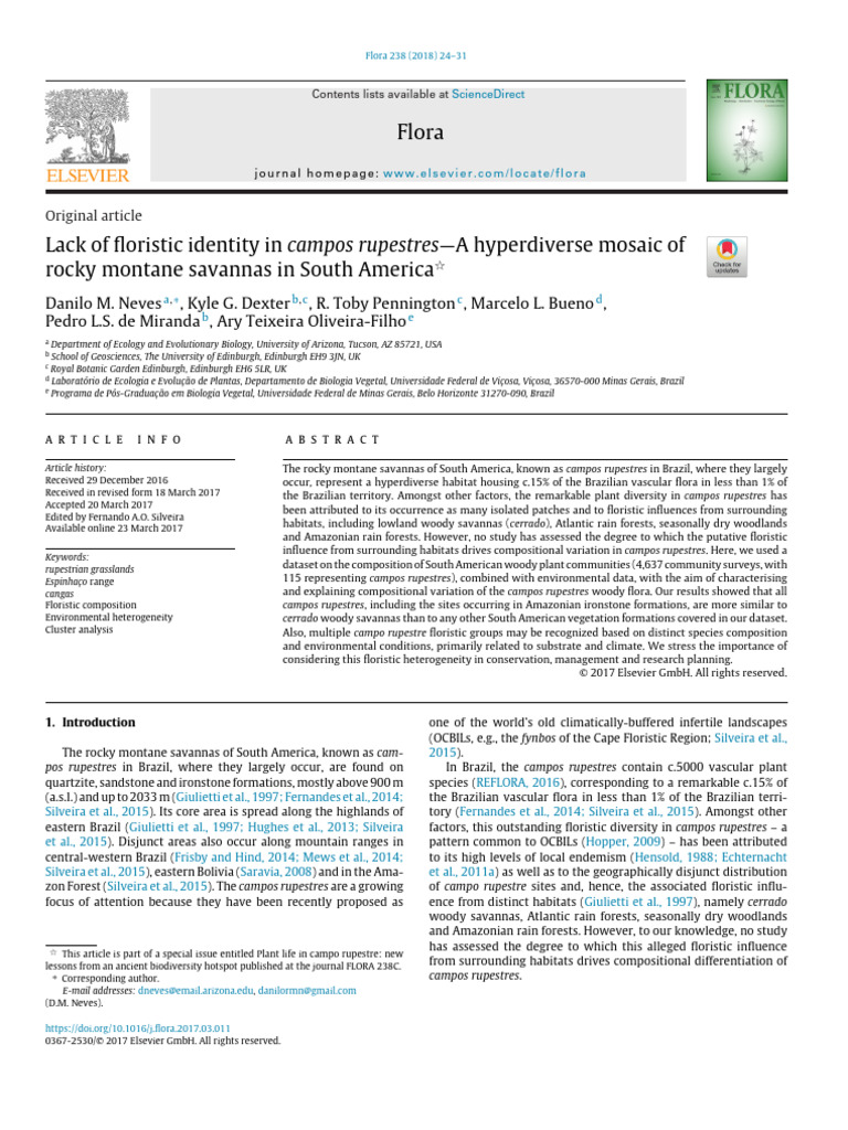 2018 - Neves Et Al - Lack of Floristic Identity in Campos Rupestres-A Hyperdiverse Mosaic of ...