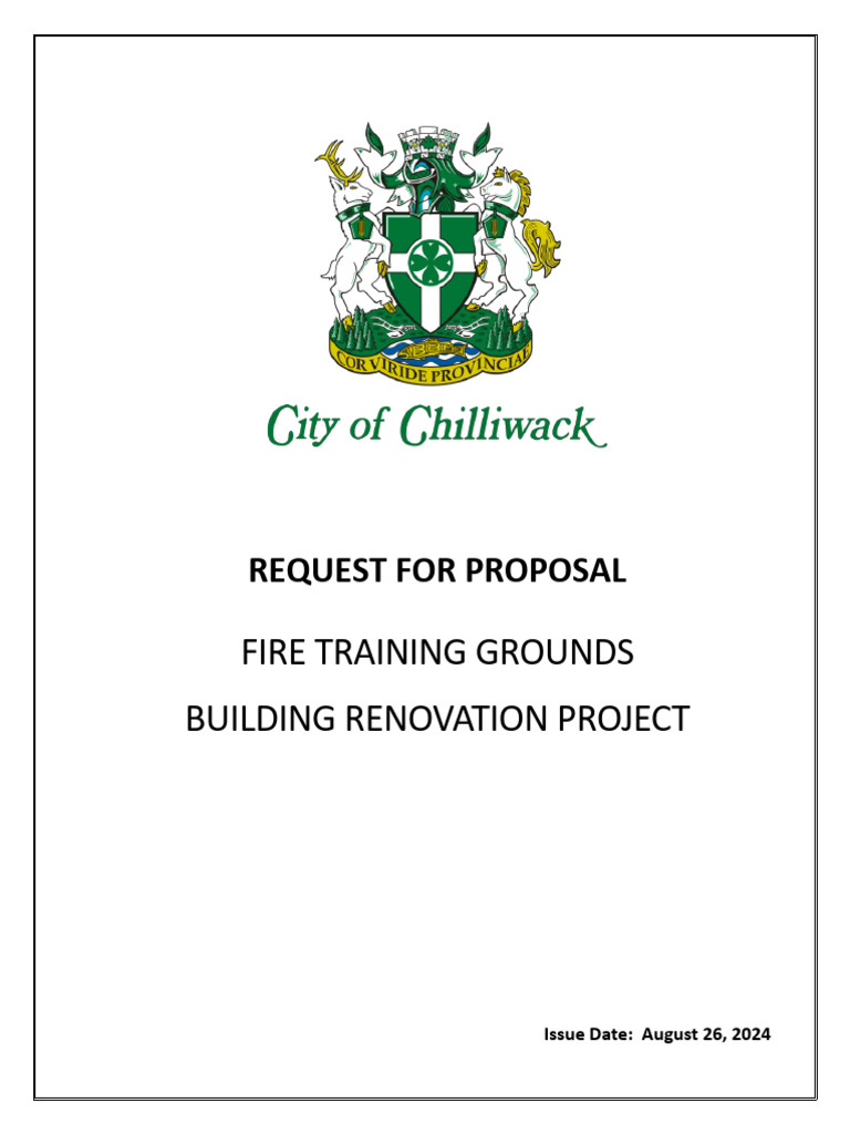 01 RFP - Fire Training Grounds - Building Renovation Project (September ...