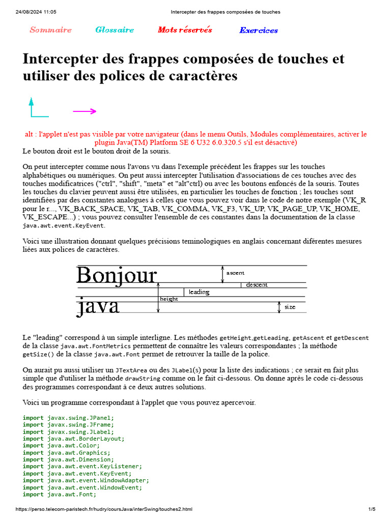Intercepter Des Frappes Composées de Touches | PDF