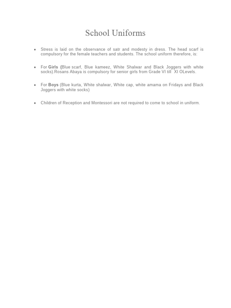 School Uniforms | PDF