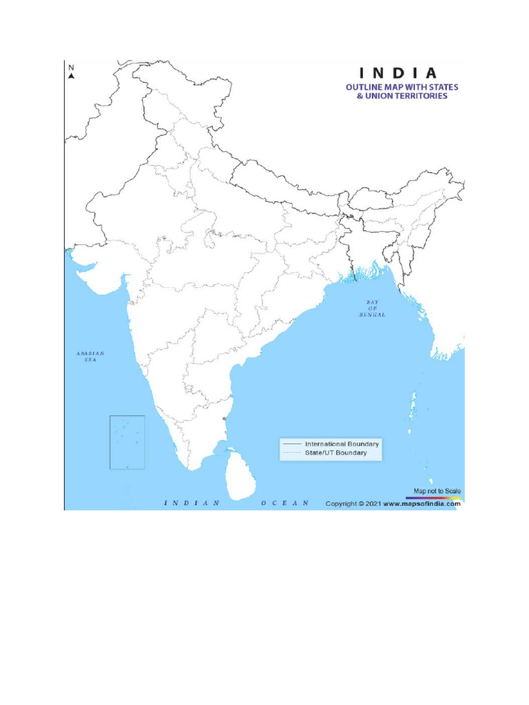 Political Outline Map of India | PDF