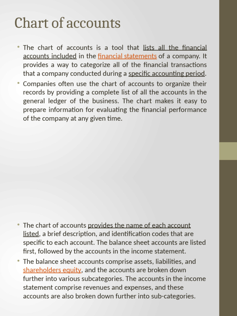 LESSON 3 - CHART OF ACCOUNTS and DEFINITIONS | PDF