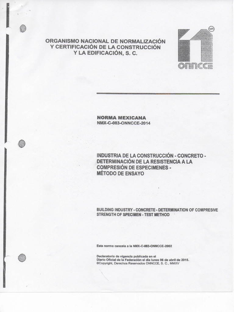 NMX C 083 Onncce 2014 | PDF