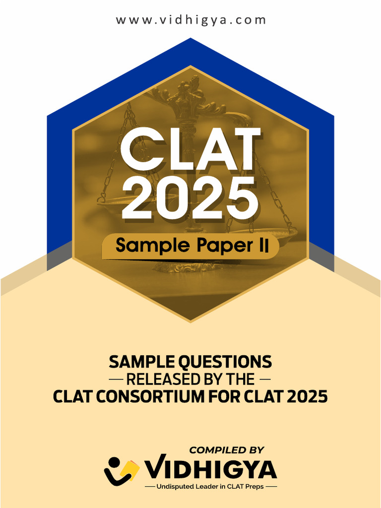 CLAT 2025 Sample Paper 2 - Vidhigya 1 | PDF