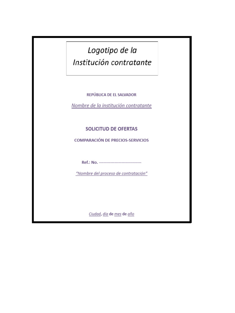 DS06 Documento Estandar Comparacion de Precios Servicio | PDF