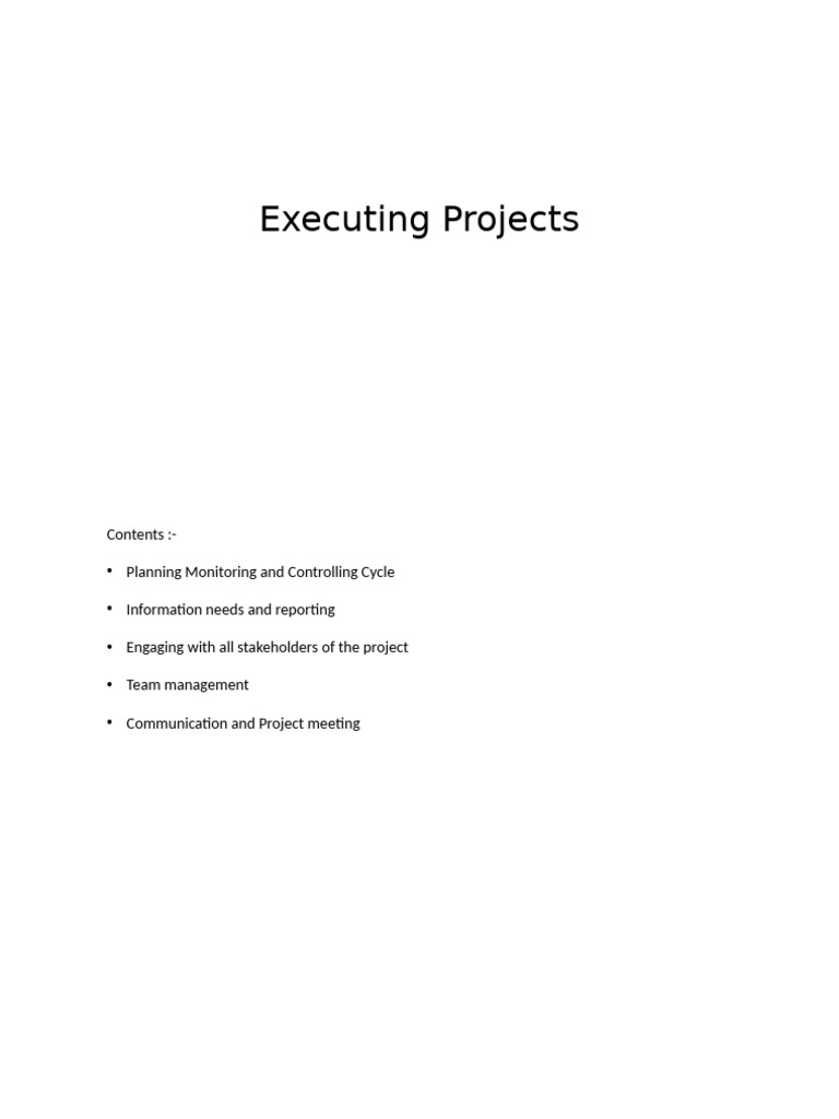 Executing Projects | PDF