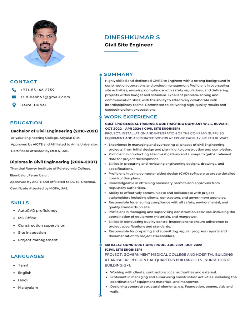 Dineshkumar S: Contact | PDF