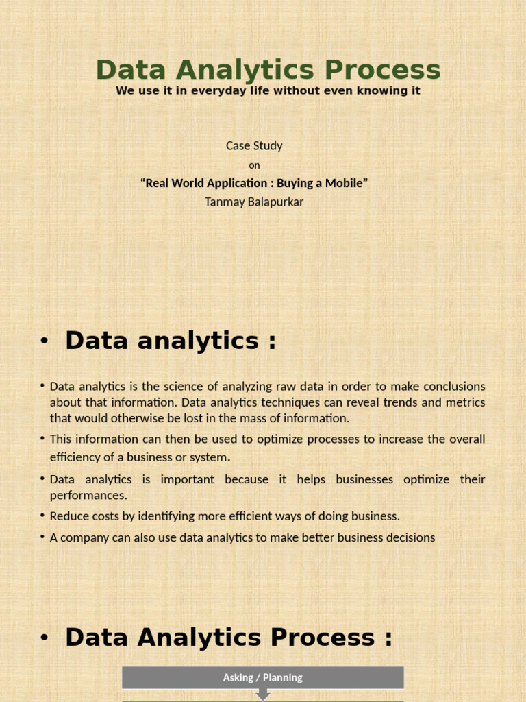 Data Analytics Process | PDF