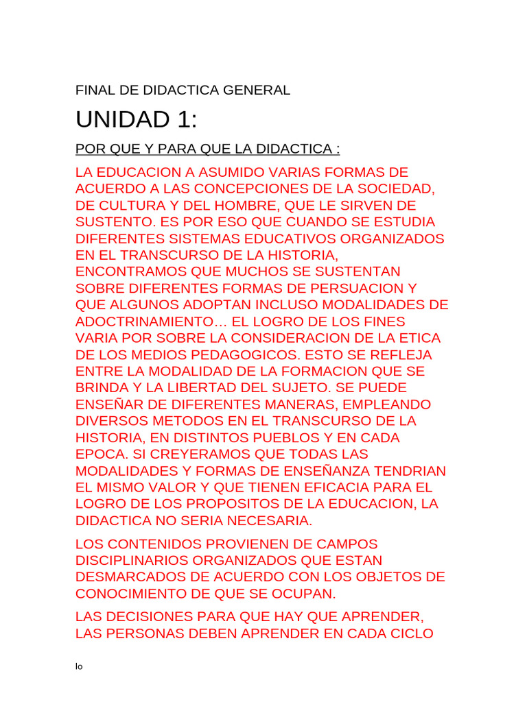 Final de Didactica General | PDF