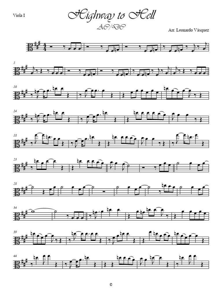 Highway To Hell - Viola I | PDF | Albums | Recorded Music
