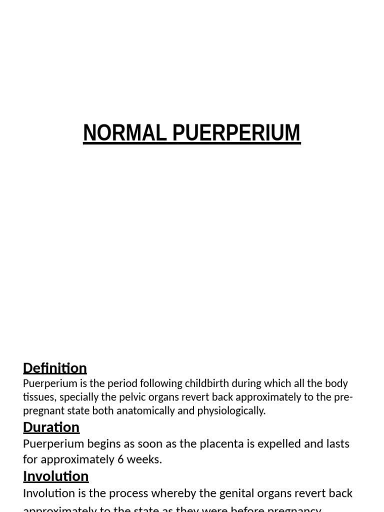 Normal Puerperium Miro | PDF