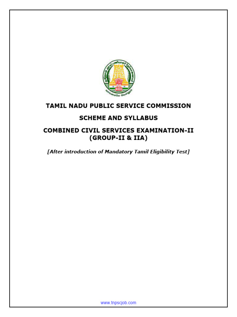 Updated TNPSC Group 2 Syllabus 2022 | PDF