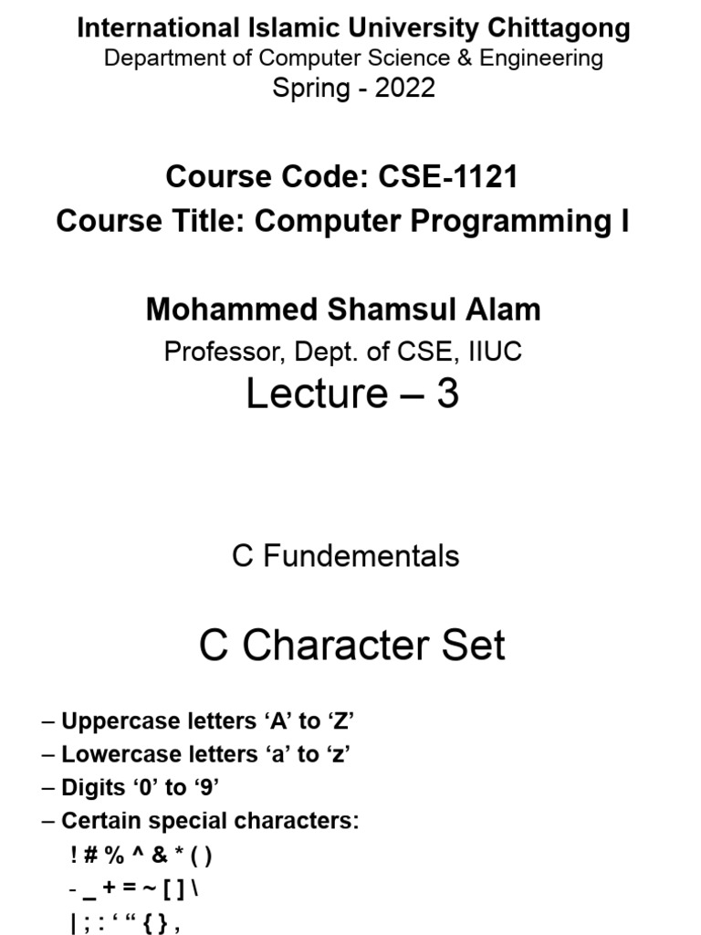 Lecture 3 | PDF