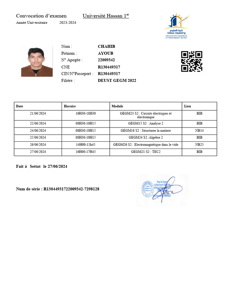 Convocation Exam R130449317 | PDF