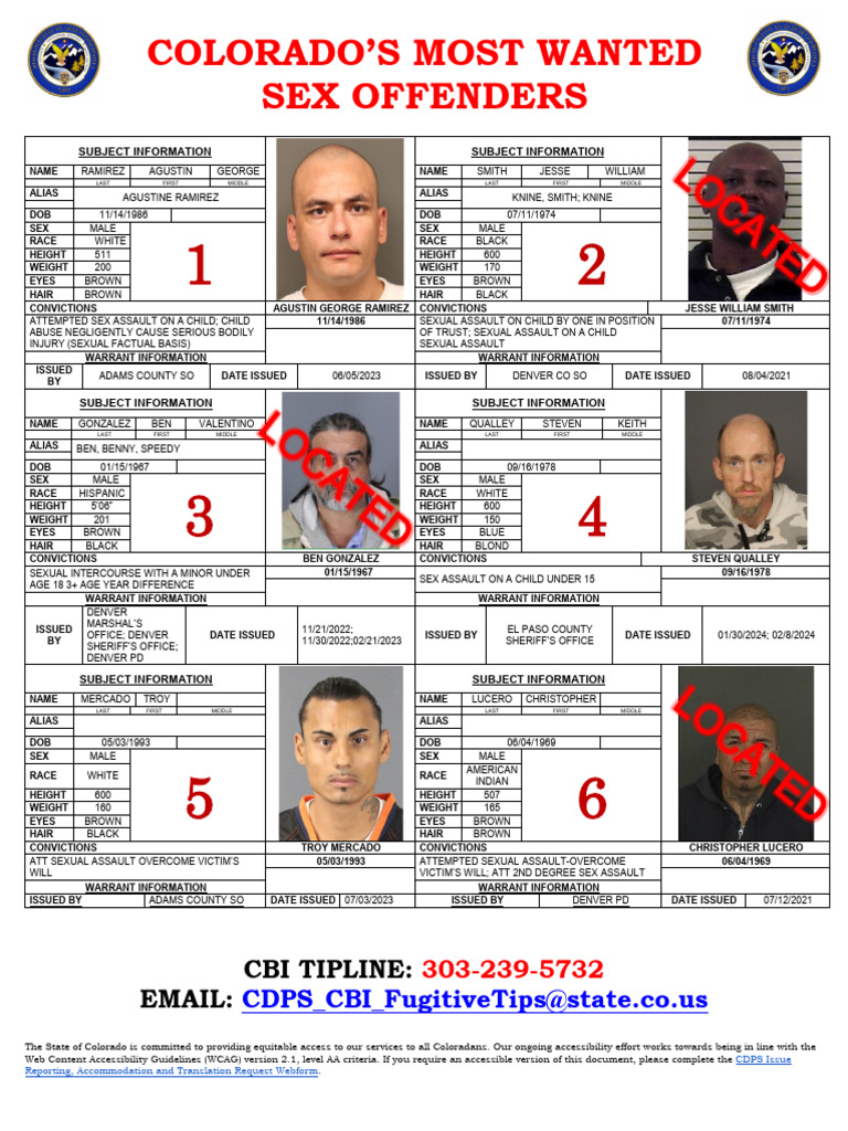Colorado's Most Wanted Sex Offenders | PDF | Sex Offender | Violence ...