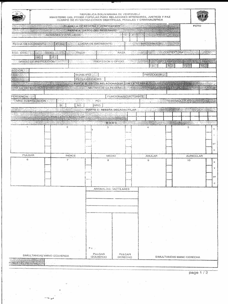 Planilla de Reseña Unica | PDF