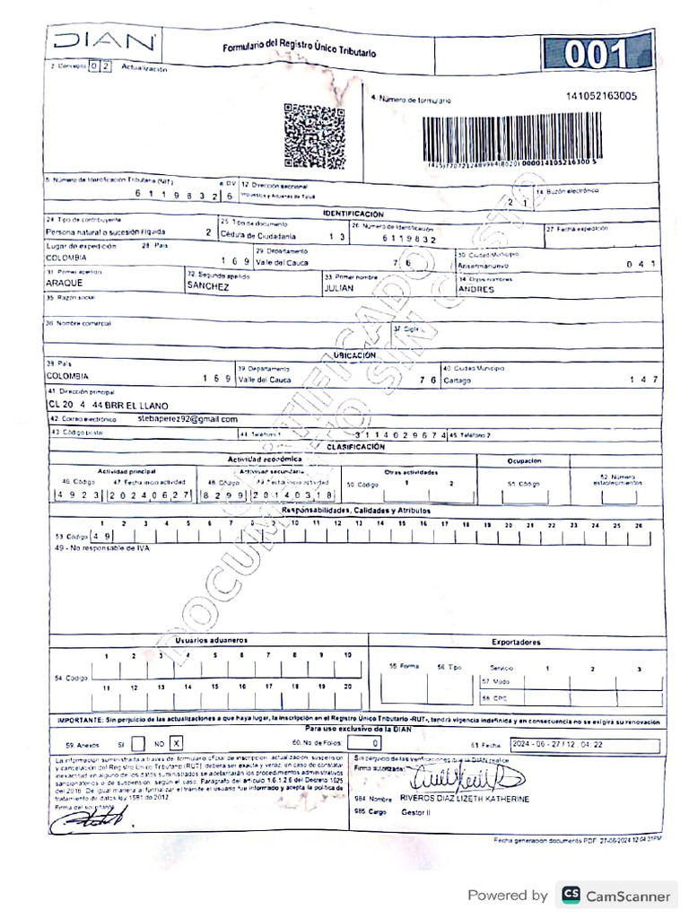 Julian Andres Araque Sanchez - Volqueta | PDF