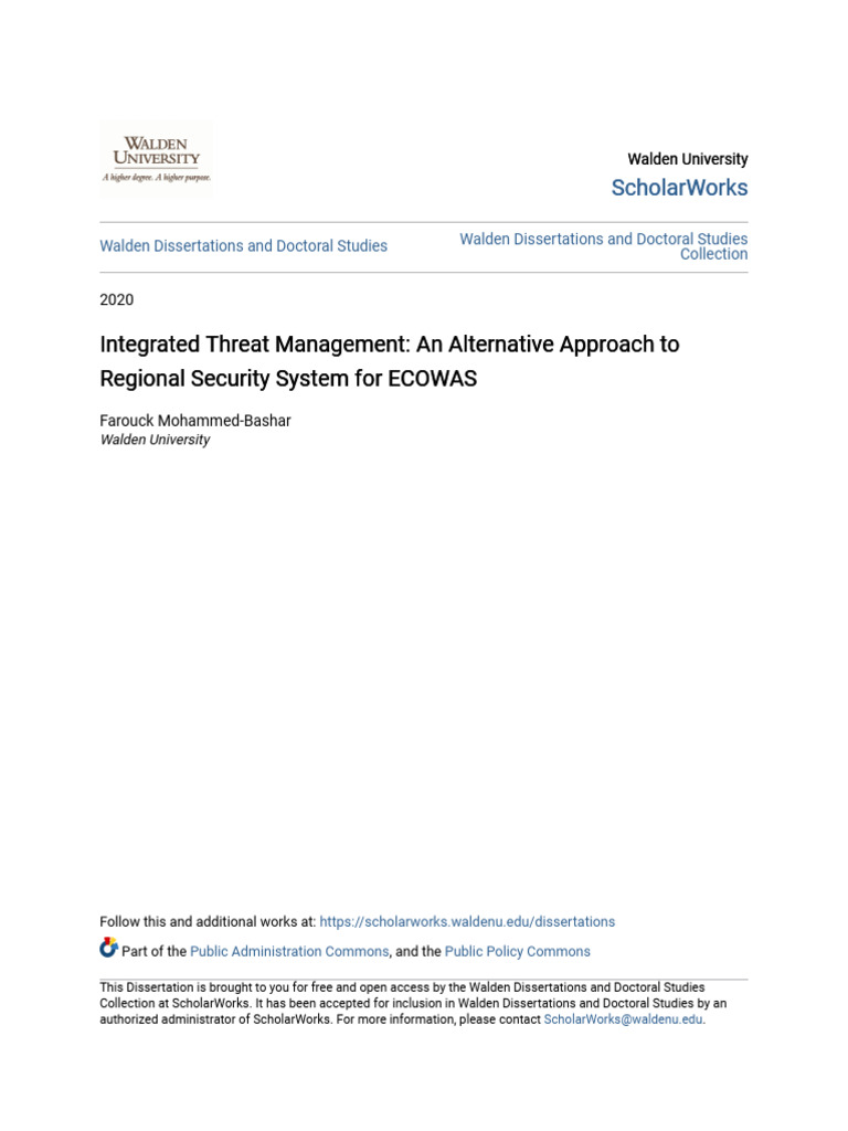Integrated Threat Management - An Alternative Approach To Regional | PDF