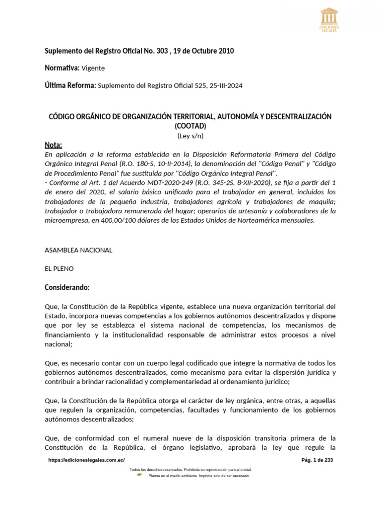 Cootad Ecuador | PDF | Gobierno | Política