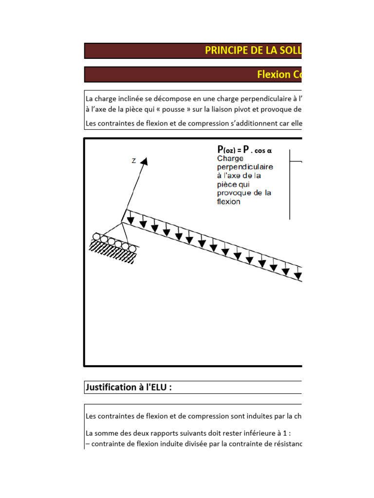 Verification Dimensionnement Section Chevron Ou Arbaletrier Flexion ...