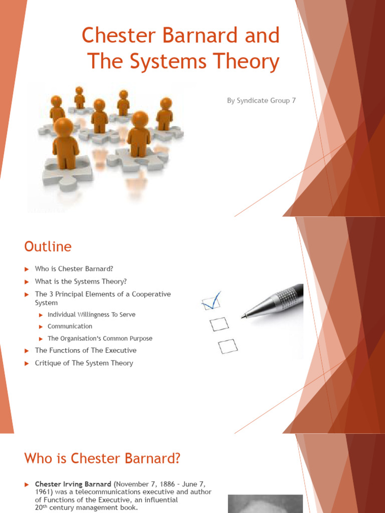 Syndicate Group 7 - Chester Barnard and The Systems Approach | PDF ...