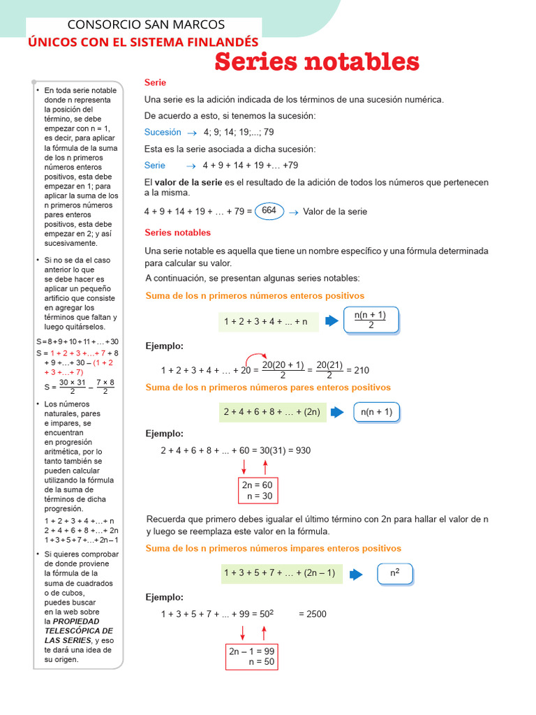 Series Notables | PDF | Conceptos matemáticos | Objetos matemáticos