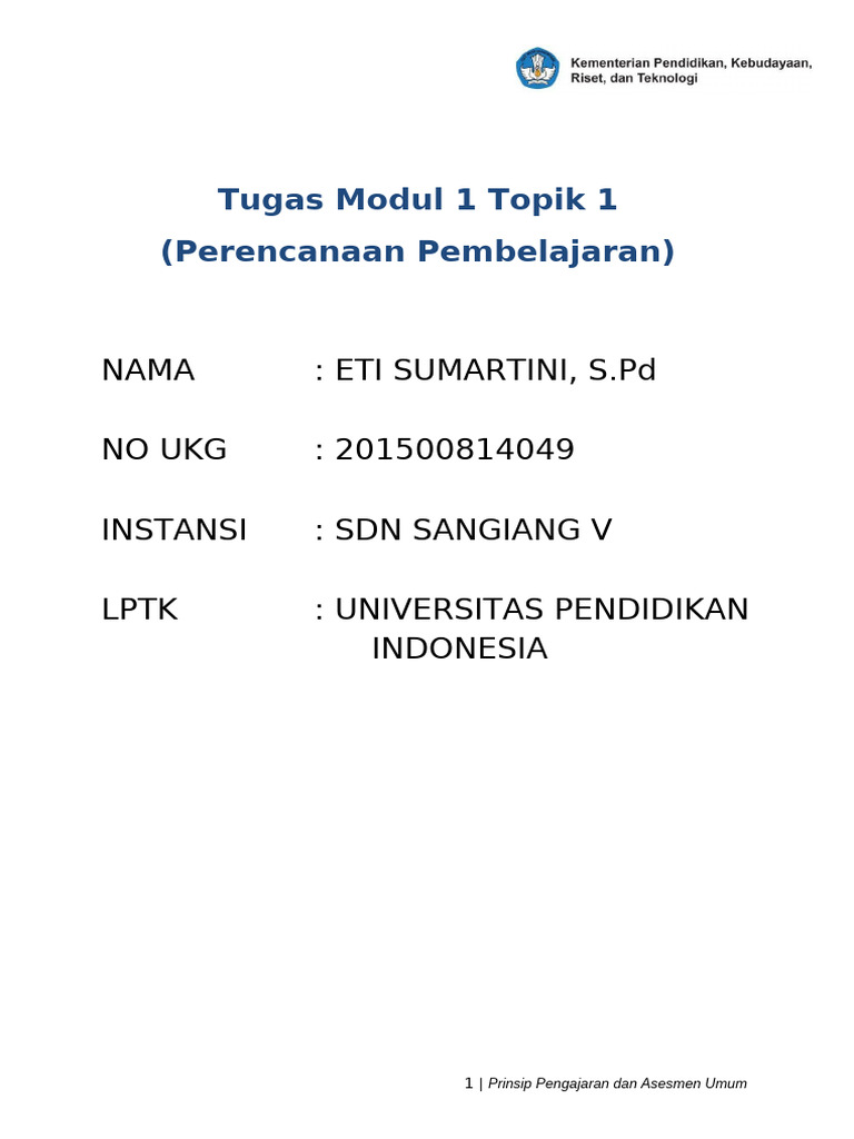MODUL 1 PPG Bu Eti Ok | PDF