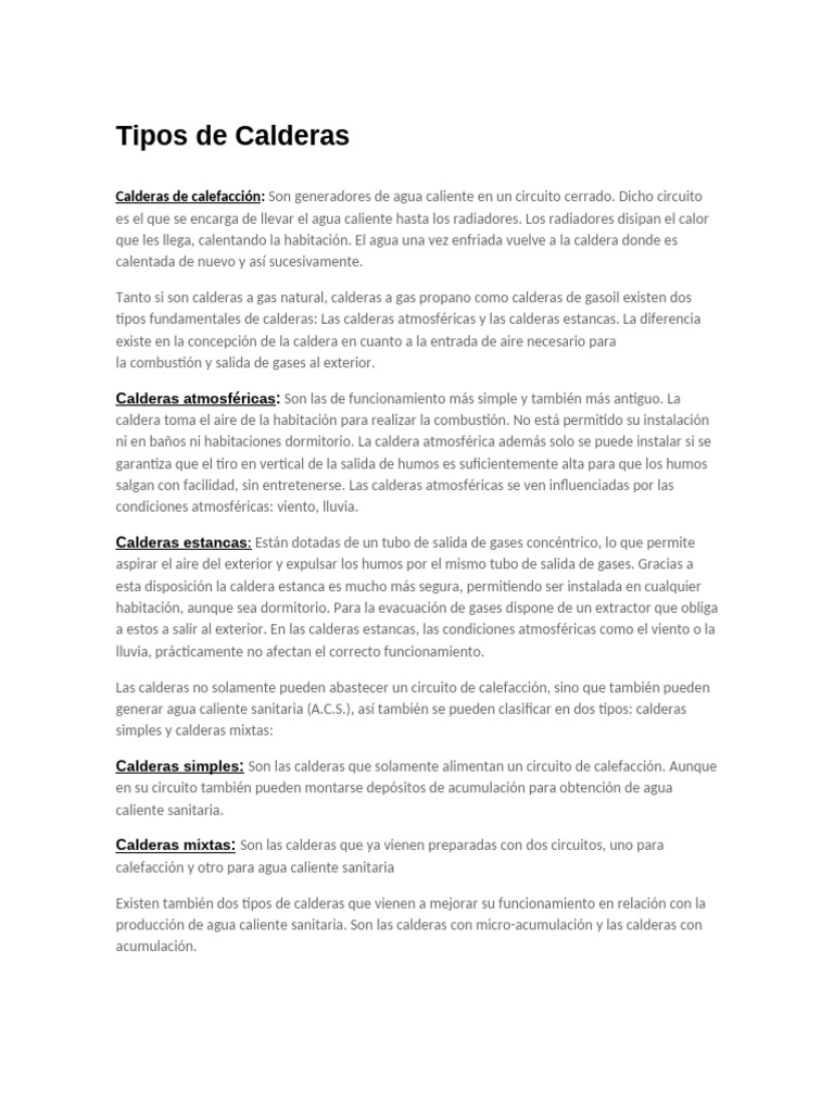 1-Tipos de Calderas | PDF