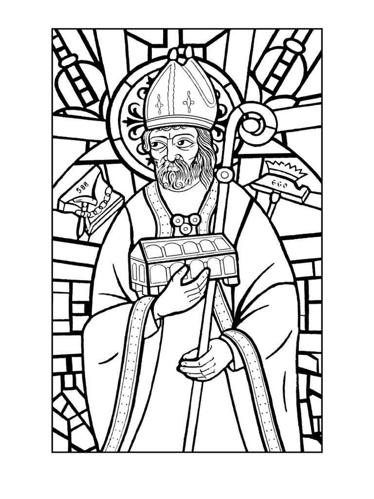 Coloring Stained Glass Saint Eloi | PDF