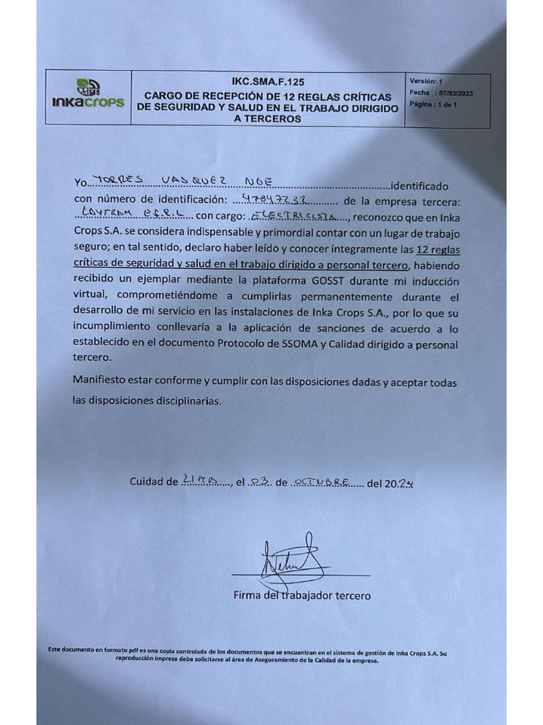 Cargo Risst Torres Noe | PDF