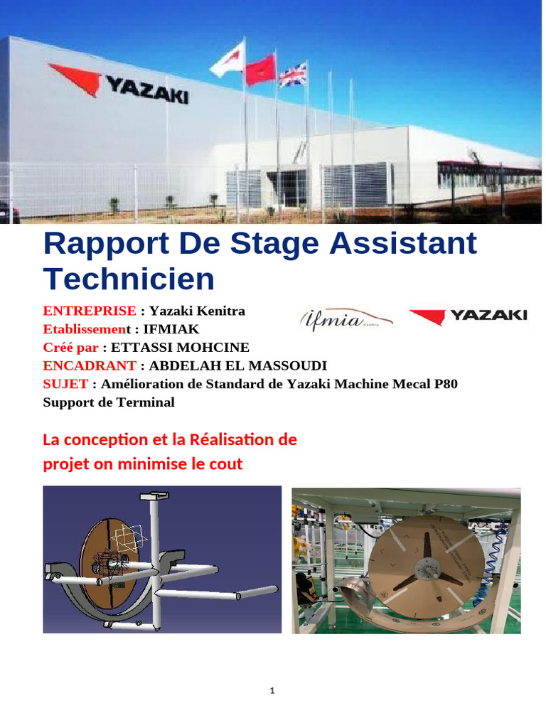 Mohcine Rapport Yazaki Stage Process Engineering Technical Departement | PDF