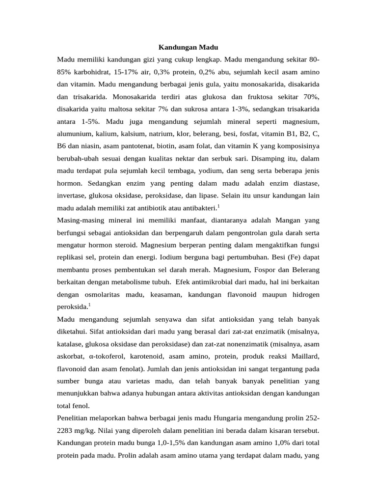 Kandungan Madu | PDF