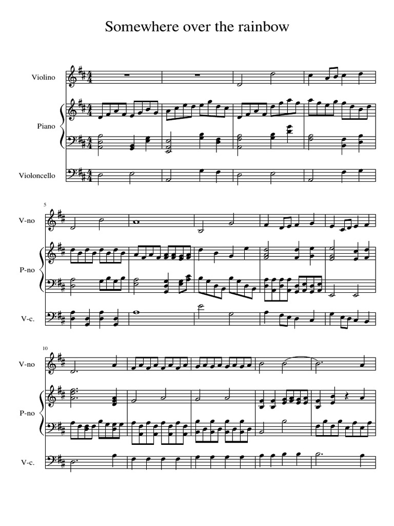 Somewhere Over The Rainbow For Violin Piano and Cello | PDF